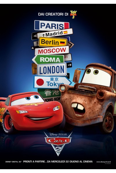 Aktüel Cars 2 (2011) 35 cm x 50 cm Afiş - Poster Jolyjoker