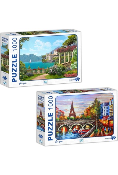 Italya - Paris 1000 Parça Puzzle 2'li Set Italya - Paris 1000 Parça Puzzle 2'li Set