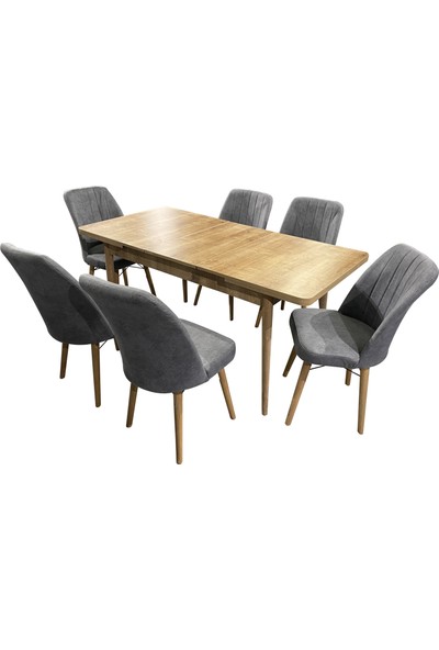 Demma Mobilya Sümela Açılır-Kapanır Yemek Masası Takımı 6'lı Demma Mobilya Sümela Açılır-Kapanır Yemek Masası Takımı 6'lı