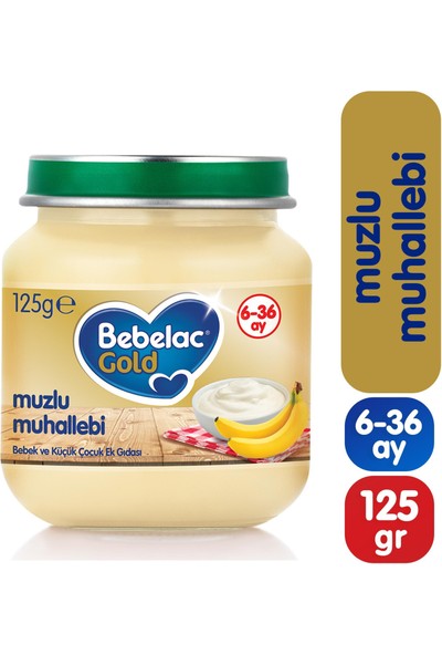 Bebelac Gold Muzlu Muhallebi Kavanoz Maması 125 gr Bebelac Gold Muzlu Muhallebi Kavanoz Maması 125 gr