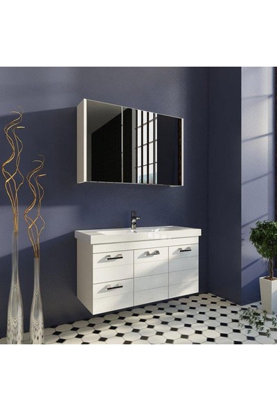 Karen Banyo Atlas Banyo Dolabı 100 Cm Beyaz