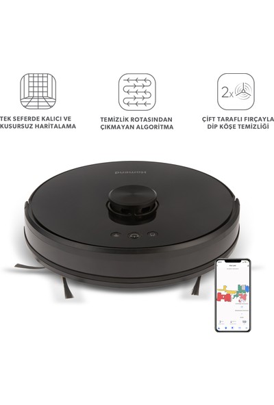 Homend Alex Laser 1282H Moplu ve Haritalamalı Akıllı Robot Süpürge Siyah Homend Alex Laser 1282H Moplu ve Haritalamalı Akıllı Robot Süpürge Siyah