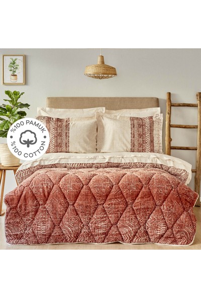 Karaca Home Marea Terracotta %100 Pamuk Çift Kişilik Uyku Seti Karaca Home Marea Terracotta %100 Pamuk Çift Kişilik Uyku Seti