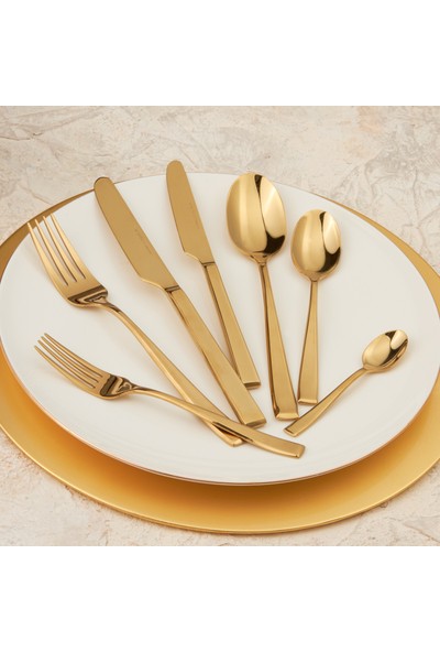 Karaca Linus Gold 42 Parça 6 Kişilik Çatal Kaşık Bıçak Takımı Karaca Linus Gold 42 Parça 6 Kişilik Çatal Kaşık Bıçak Takımı