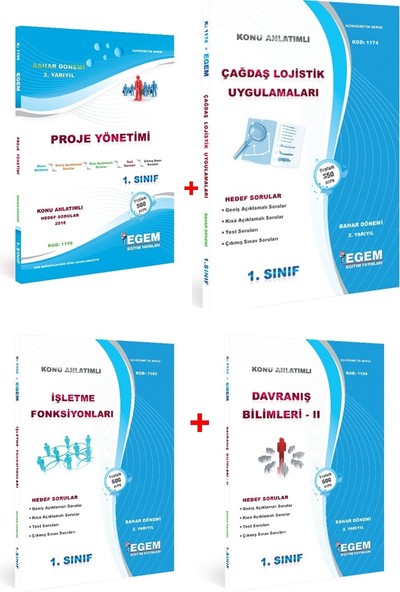 Egem Yayınları AÖF Lojistik 1. Sınıf 2. Dönem (Bahar) Konu Anlatımlı Soru Bankas (Ciltli)