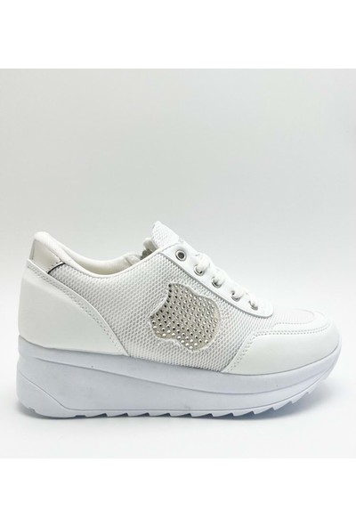 Bulut Ayakkabı Beyaz Kadın Fermuarlı Elma Taşlı Günlük Spor Ayakkabı - Beyaz - 37 Bulut Ayakkabı Beyaz Kadın Fermuarlı Elma Taşlı Günlük Spor Ayakkabı - Beyaz - 37