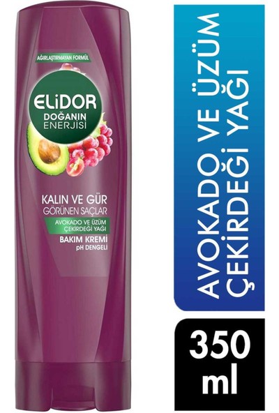Elidor Saç Kremi 350 ml Avokado ve Üzüm Çekirdeği Yağı 8690637952210 Saç Kremi Elidor Saç Kremi 350 ml Avokado ve Üzüm Çekirdeği Yağı 8690637952210 Saç Kremi