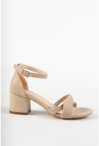 Mft Kadın Yazlık Nude Kalın Topuklu Ayakkabı