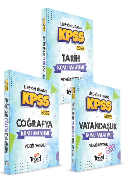 Yeni Trend Yayınları 2022 KPSS Lise Önlisans: Genel Kültür Konu Anlatımı Seti Yeni Trend Yayınları 2022 KPSS Lise Önlisans: Genel Kültür Konu Anlatımı Seti