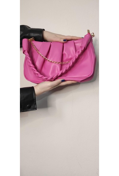 Glamordo Örgülü Pembe El Kol Çanta CNTA1267