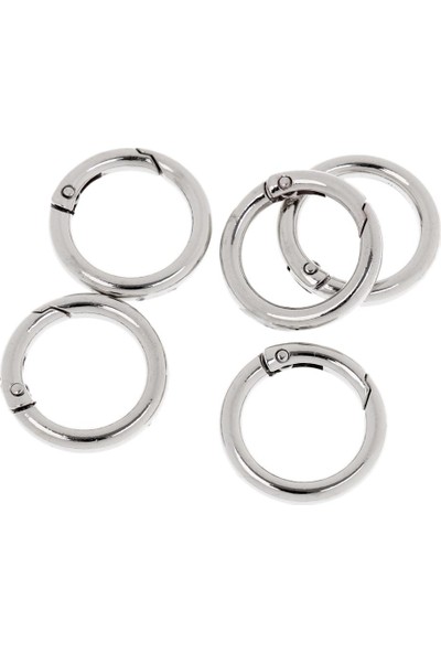 Homyl 5 Parça 28MM Alaşım Yuvarlak Karabiner Kamp Bahar Klip Anahtarlık Gümüş (Yurt Dışından) Homyl 5 Parça 28MM Alaşım Yuvarlak Karabiner Kamp Bahar Klip Anahtarlık Gümüş (Yurt Dışından)