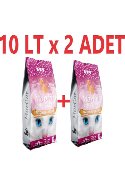 MarCat 10 Lt x 2 Adet 20 Lt Bebek Pudra Kokulu Kedi Kumu MarCat 10 Lt x 2 Adet 20 Lt Bebek Pudra Kokulu Kedi Kumu