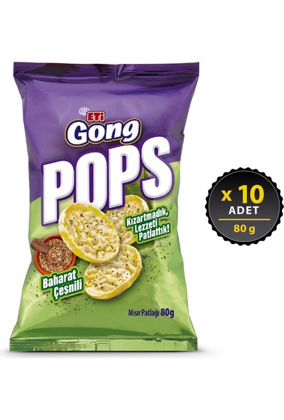 Eti Gong Pops Baharatlı 80 g x 10 Adet Eti Gong Pops Baharatlı 80 g x 10 Adet