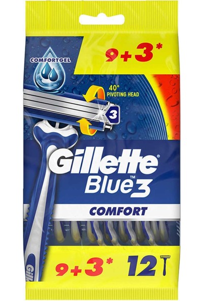 Gillette Blue3 Comfort Tıraş Bıçağı 9+3'lü Poşet 7702018490622 Tıraş Bıçağı Gillette Blue3 Comfort Tıraş Bıçağı 9+3'lü Poşet 7702018490622 Tıraş Bıçağı