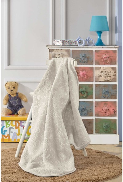 Elart Elart bebek Embos Battaniye Krem (100X120CM) Elart Elart bebek Embos Battaniye Krem (100X120CM)