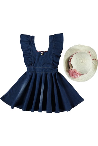 Hayalim Kids Şapka Hediyeli Jean Elbise