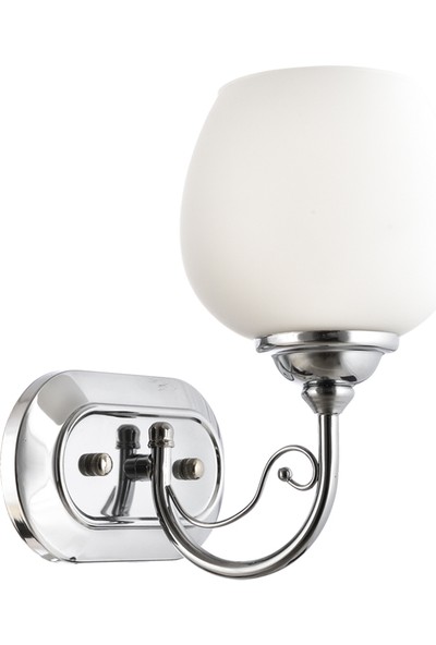 Lamore Home Belçim Opal Camlı Tekli Krom Aplik Lamore Home Belçim Opal Camlı Tekli Krom Aplik