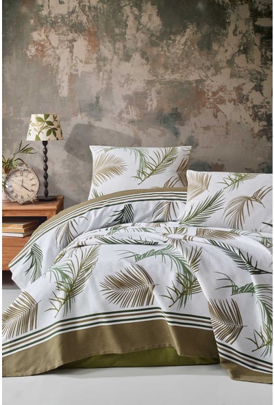 Elart Elart pamuk Pike Takımı Çift Kişilik 4 Parça Helen Yeşil Elart Elart pamuk Pike Takımı Çift Kişilik 4 Parça Helen Yeşil