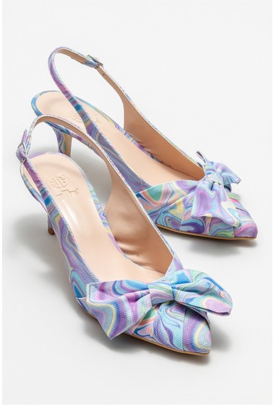 Elle Shoes Mavi Kadın Topuklu Ayakkabı