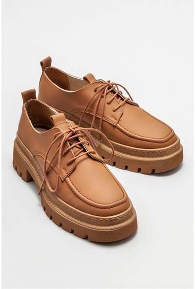 Elle Shoes Naturel Kadın Oxford
