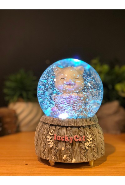 Lapidaria Sevimli Kedi Işıklı Müzikli Kar Püskürtmeli Büyük Boy Pilli Kar Küresi Lapidaria Sevimli Kedi Işıklı Müzikli Kar Püskürtmeli Büyük Boy Pilli Kar Küresi