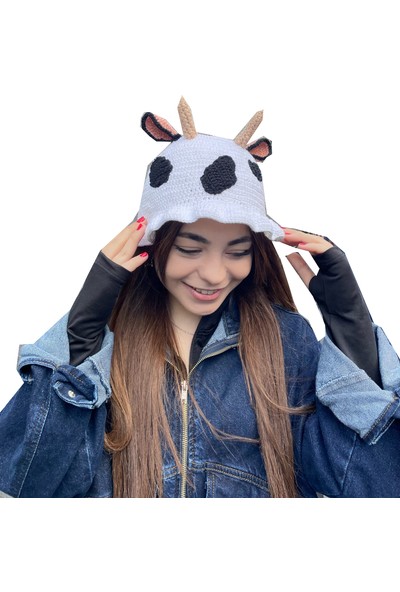 Blunotte Inek El Örgüsü Balıkçı Şapka