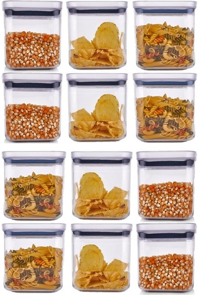 Rossel Premium Vakum Kapaklı Kristal Saklama Kabı 800 ml 12 Li