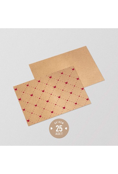 Akal Batu 25'li Pure Love Seri Hediye Not Kartı 8X10CM - Kraft