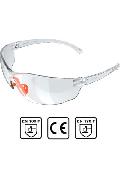 BADEM10 Baymax Iş Güvenlik Gözlüğü Koruyucu Silikonlu Çapak Gözlük S1100 Şeffaf