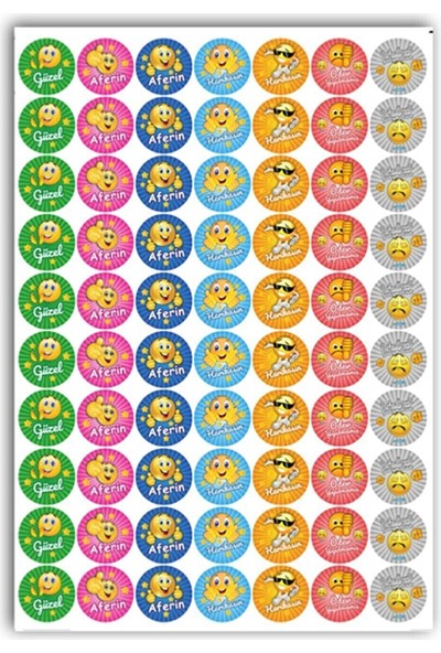 BaskıLife Yuvarlak Aferin Ödev Etiket Sticker Öğretmen Aferin Harikasın Etiketleri 210 Adet BaskıLife Yuvarlak Aferin Ödev Etiket Sticker Öğretmen Aferin Harikasın Etiketleri 210 Adet