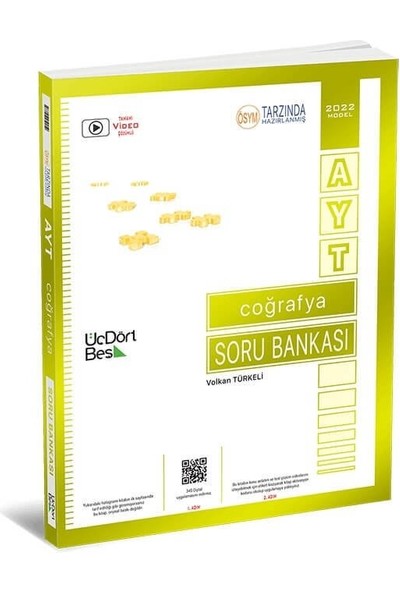 ÜçDörtBeş Yayınları AYT Coğrafya Soru Bankası