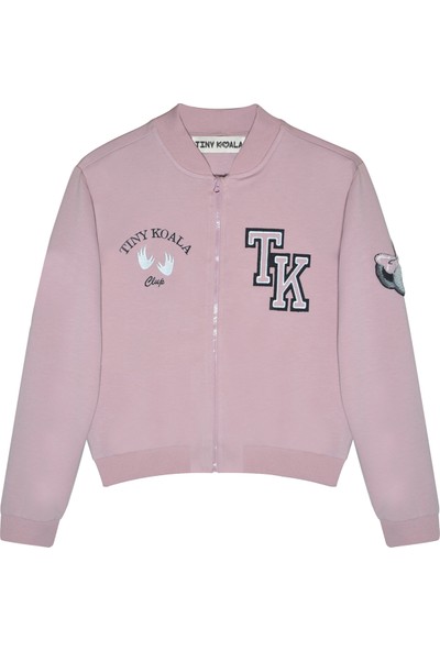 Tiny Koala Kız Çocuk Nakışlı Fermuarlı Pudra Kolej