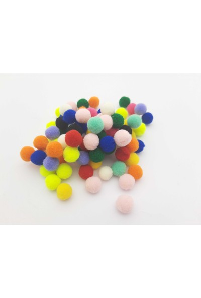Be Beauty 12 mm Karışık Renkli Kadife Ponpon 100 Adet 1 Poşet