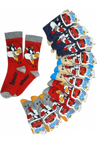 Black Arden Socks 12 'li Erkek Çocuk Uzun Çorap 5-6 Yaş BT-0409