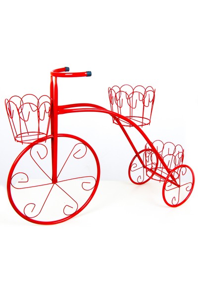 Trendesk Ferfoje Kırmızı Bisiklet Saksılık,çiçeklik