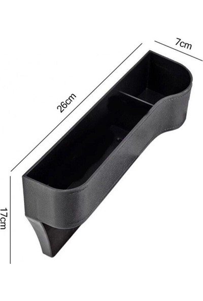 Ankaflex Oto Aksesuar Koltuk Arası Lüx Organizer Düzenleyici Bardaklık Siyah 2'li