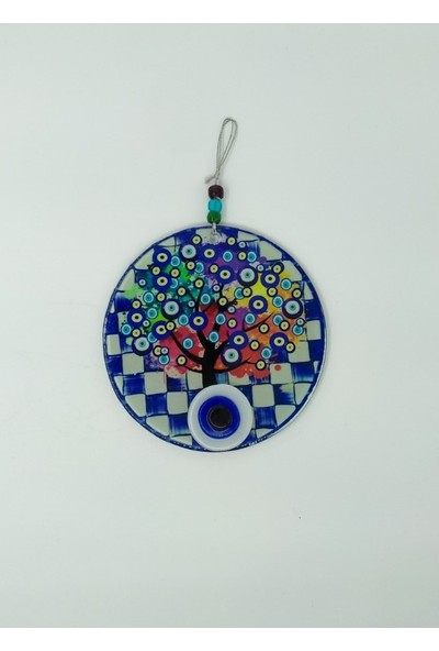 Otantik Depo 15 cm Büyük Yuvarlak Füzyon Cam Hayat Ağacı Desenli Nazar Boncuğu Otantik Depo 15 cm Büyük Yuvarlak Füzyon Cam Hayat Ağacı Desenli Nazar Boncuğu