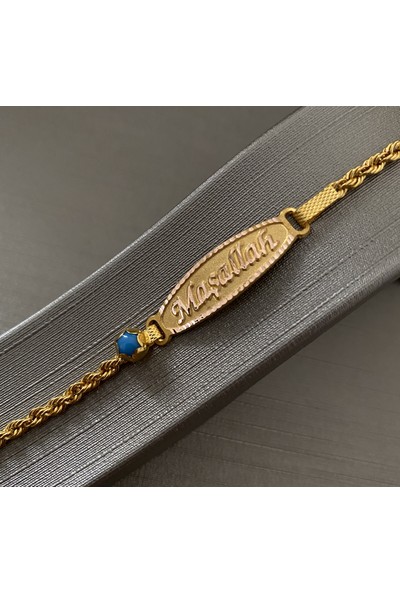 ÇGK KUYUMCULUK Pullu Maşallah Bebek Künyesi ÇGK KUYUMCULUK Pullu Maşallah Bebek Künyesi