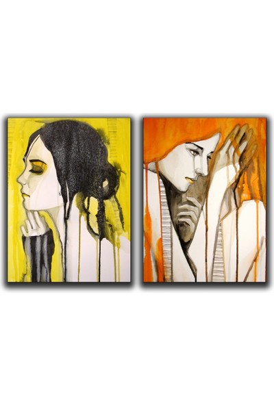 Ikili Güzel Kadın Kanvas Tablo