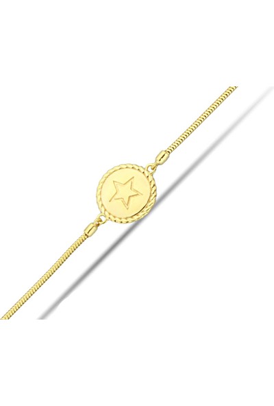 ÇGK KUYUMCULUK Balık Sırtı Italyan Yıldız Desenli Bileklik ZB028