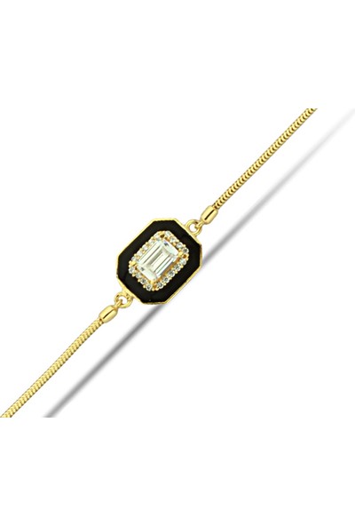 ÇGK KUYUMCULUK Balık Sırtı Italyan Baget Taşlı Bileklik ZB029