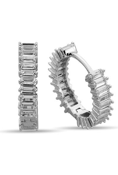 ÇGK KUYUMCULUK 8 Ayar Baget Taşlı Halka Altın Küpe