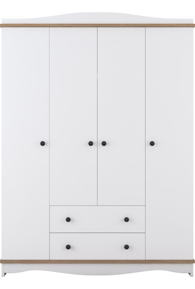 Rani BA109 Gardırop Çocuk Genç Odası 4 Kapaklı 2 Çekmeceli Dolap Beyaz – Sepet Ceviz Rani BA109 Gardırop Çocuk Genç Odası 4 Kapaklı 2 Çekmeceli Dolap Beyaz – Sepet Ceviz
