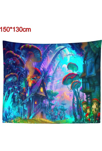 Vandor Girls Goblen Duvar Asma Saykodelik Orman Mantarı 150CM*130CM (Yurt Dışından)