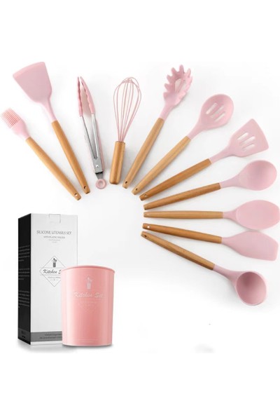 Love Home Kayın Ahşap Saplı Saklama Kovası Pembe Silikon Mutfak Seti Yeni Renk Seti (Yurt Dışından) Love Home Kayın Ahşap Saplı Saklama Kovası Pembe Silikon Mutfak Seti Yeni Renk Seti (Yurt Dışından)