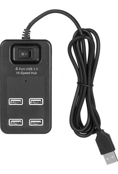 Shopfocus 4 Bağlantı Noktalı USB 2.0 Yüksek Hızlı Hub - Siyah (Yurt Dışından)