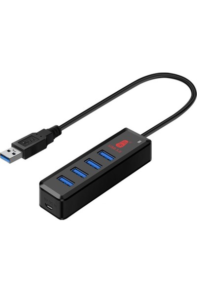 Kawau 4'ü 1 Arada Yüksek Hızlı Usb3.0 Hub - Siyah (Yurt Dışından)