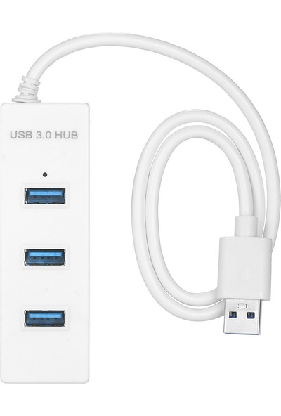 Shopfocus Mikro USB Güç Kaynağı ile 4 Portlu Usb3.0 Yüksek Hızlı Hub - Beyaz (Yurt Dışından)