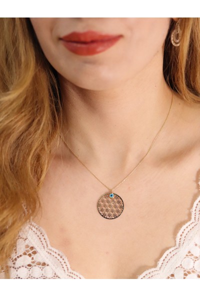 Meyanci Mücevher Yaşam Çiçeği Altın Kolye