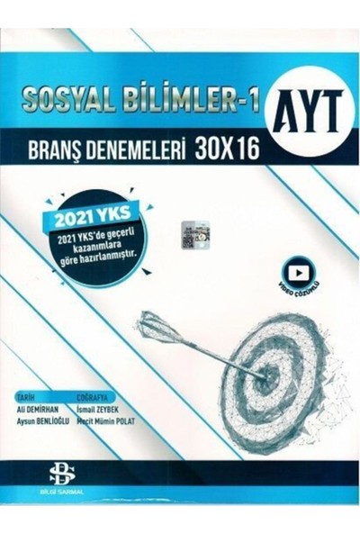 Bilgi Sarmal Yayınları AYT Sosyal Bilimler 1 30 x 16 Branş Denemeleri (Ciltli) Bilgi Sarmal Yayınları AYT Sosyal Bilimler 1 30 x 16 Branş Denemeleri (Ciltli)